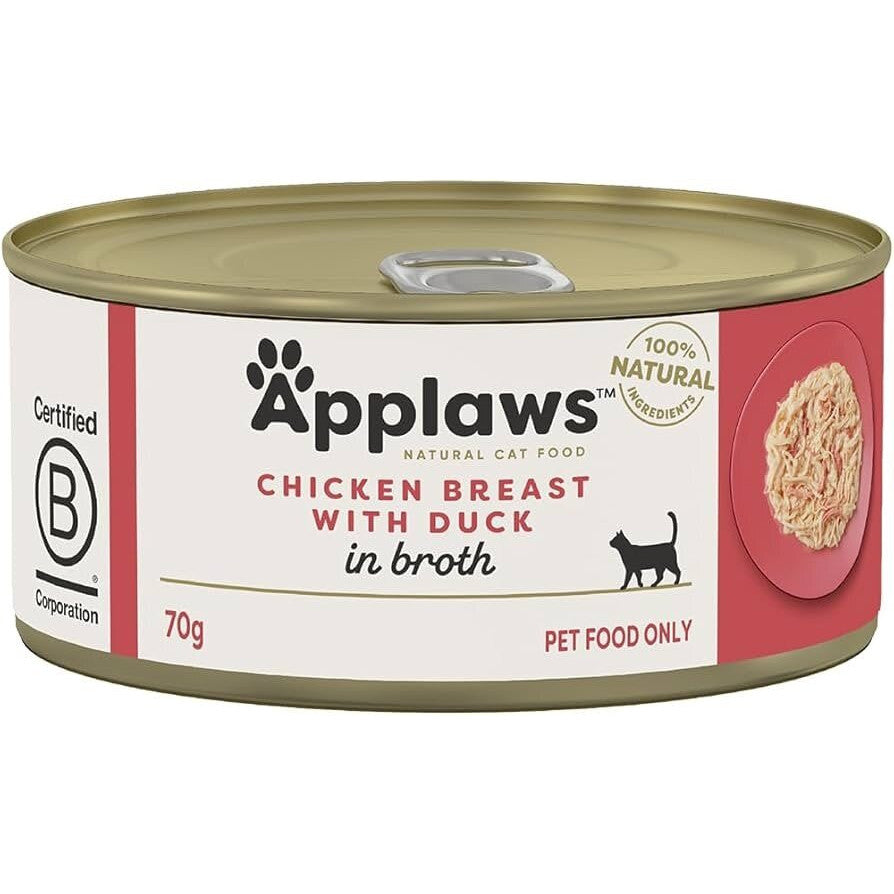 Applaws Cat Tin Chicken Breast Duck in Broth 70g – RSPCA World for Pets
